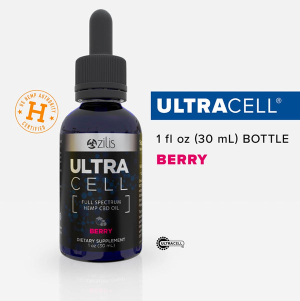 UltraCell Full Spectrum Hemp CBD Oil Berry 1oz | Berry flavored Zilis ...
